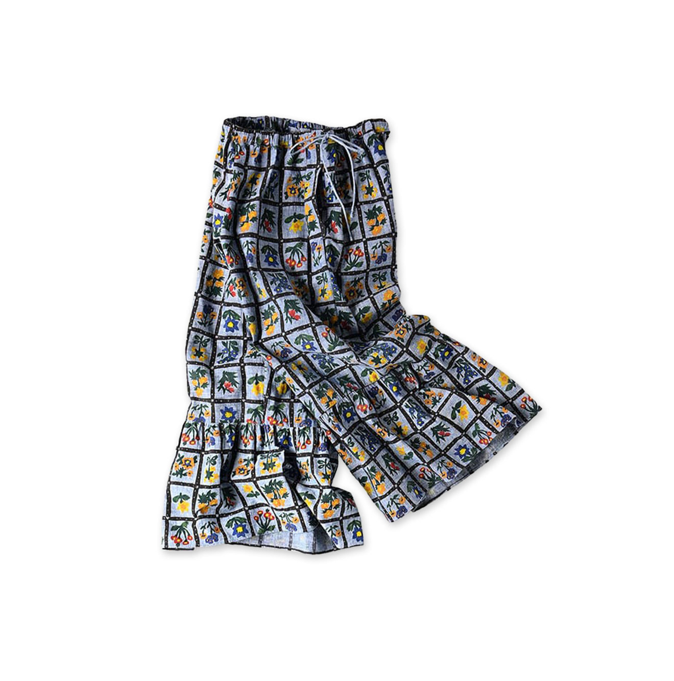 Dungaree Khadi Fleur Chambre Print Rapper Pants - 45R
